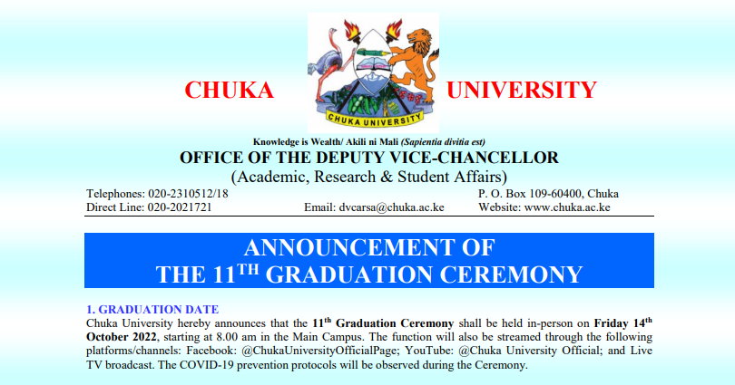 Chuka Univeristy – Knowledge is Wealth - Chuka Univeristy