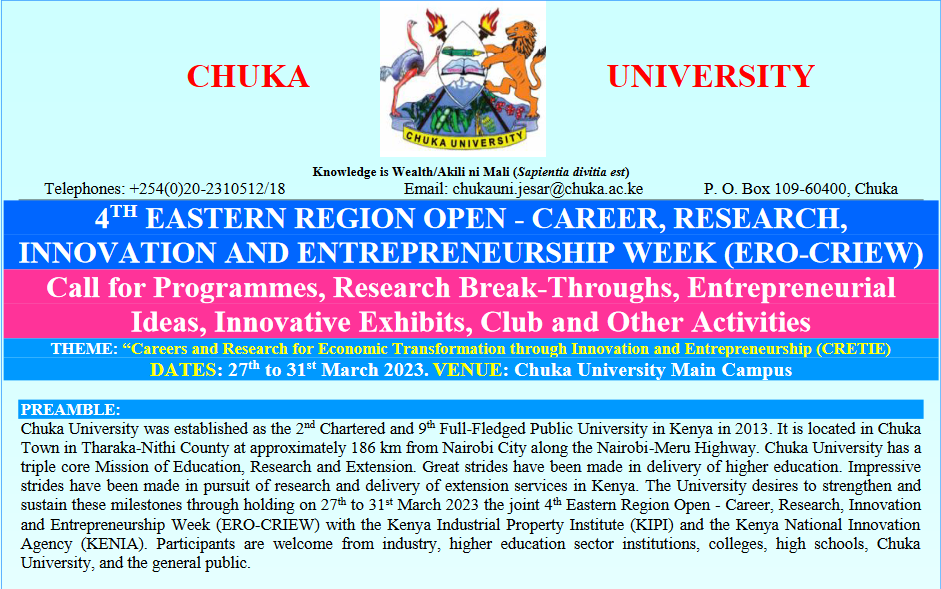 Chuka Univeristy – Knowledge is Wealth - Chuka Univeristy