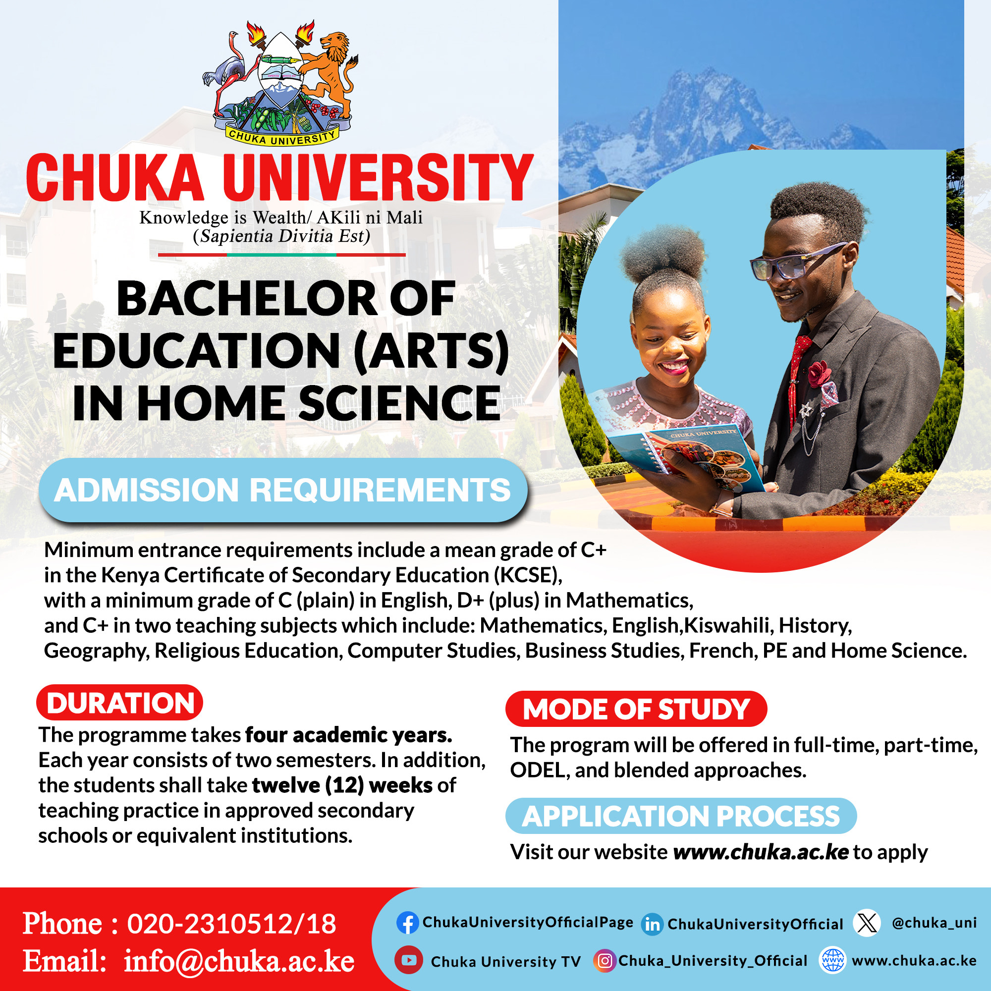 Bachelor of Education (Arts) in Home Science - Chuka Univeristy